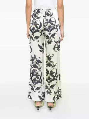 FORTE_FORTE Geometric-print Trousers - White