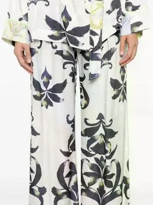 FORTE_FORTE Geometric-print Trousers - White