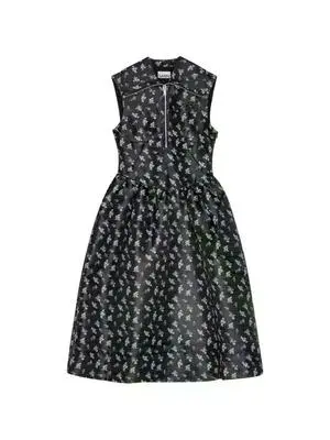 GANNI Floral-print Dress - Black