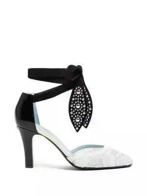 Valentino Garavani Lace Panelling Stud Embellishment Pumps - White