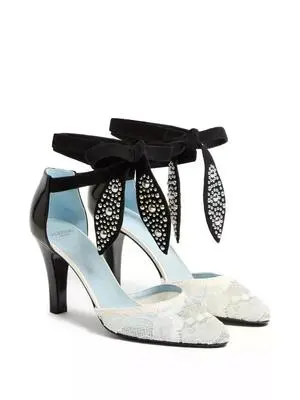 Valentino Garavani Lace Panelling Stud Embellishment Pumps - White