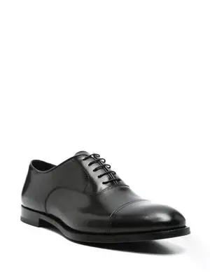 DOUCAL'S Smooth Leather Oxford Shoes - Black