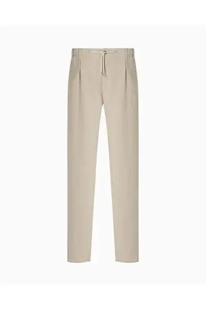 Giorgio Armani Single-pleat Linen-canvas Trousers - Red
