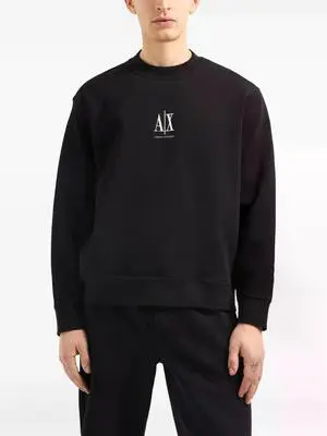 Armani Exchange Logo-embroidered Sweatshirt - Black