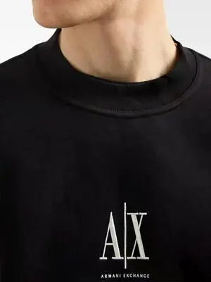 Armani Exchange Logo-embroidered Sweatshirt - Black