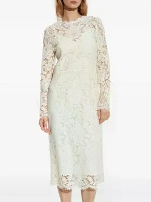 Dolce & Gabbana Long-sleeved Lace Calf-length Dress