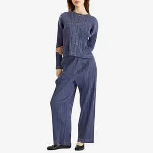 Issey Miyake Denim Pleated Trousers