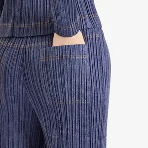 Issey Miyake Denim Pleated Trousers