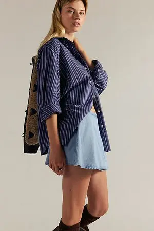 Free People Paradise Found Denim Skort - Capri Blue