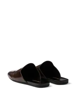 Prada Brushed-leather Mules