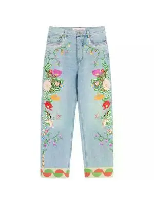 Valentino Garavani Embroidered Jeans - Blue