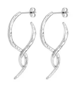 DOWER & HALL Large Entwined Double Twist Hoop Earrings - Silver