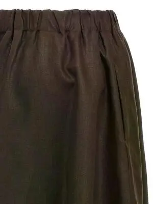 Brunello Cucinelli Linen Maxi Skirt - Brown