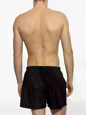 Balmain Logo Appliqué Swim Shorts - Black