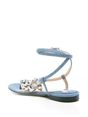 Mach & Mach Heart-charm Flat Sandals