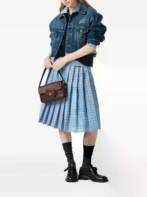 Miu Miu Pleated Checked Skirt