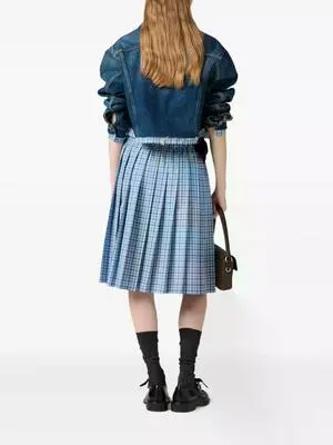 Miu Miu Pleated Checked Skirt