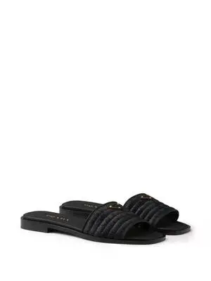 Prada Triangle-logo Sandals - Black