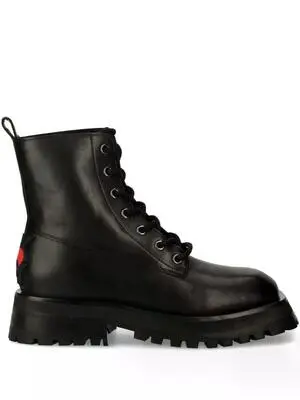 Dkny Leather Combat Boots