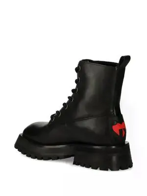 Dkny Leather Combat Boots