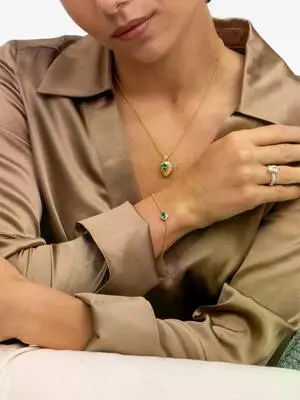 DOWER & HALL Pear Gemstone Chain Bracelet - Gold