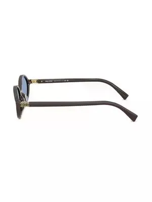Miu Miu Logo-plaque Oval Sunglasses