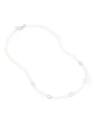 DOWER & HALL Ocean Pebble Pearl Necklace - Silver
