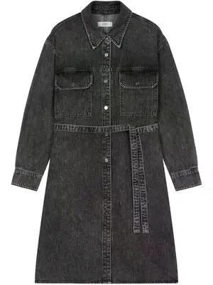 STUDIO TOMBOY Denim Midi Shirt Dress - Black