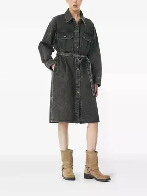 STUDIO TOMBOY Denim Midi Shirt Dress - Black