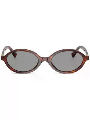 Miu Miu Oval-frame Sunglasses - Brown