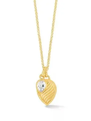 DOWER & HALL Engraved Gemstone Pendant Necklace - Gold