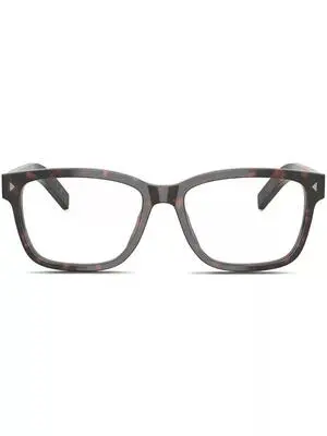 Prada Square Frame Glasses - Brown