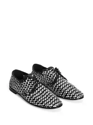 Dolce & Gabbana Woven Raffia Derby Shoes - Black
