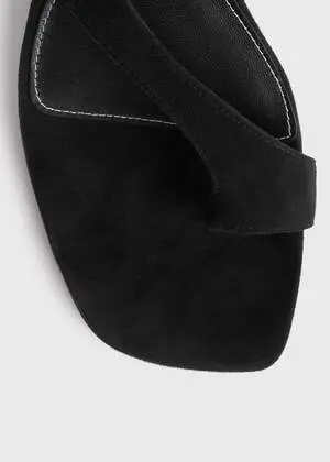 TOTEME Suede Heeled Thong Sandals