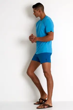 Shan Microfiber Crew Neck T-shirt - Blue