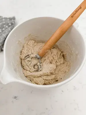 FRIELING Wood And Stainless Batter And Dough Whisk For Mixing Bread Dough, 13-inch