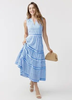 CABANA LIFE Sleeveless Tiered Maxi Dress - Harbor