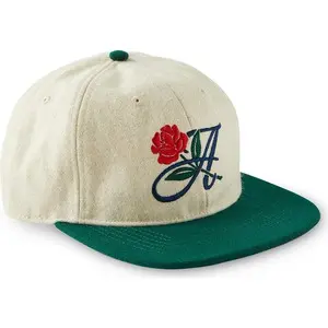 COTTON ON Cotton On 6 Panel Ball Cap Bone Deep Green Monogram