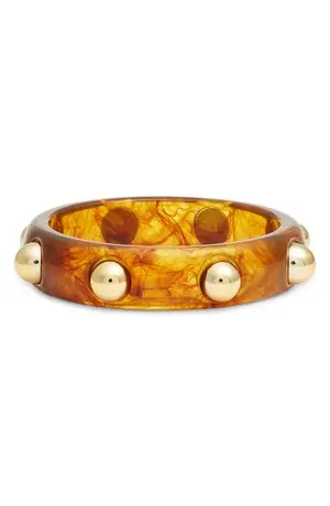 Nordstrom Studded Resin Bangle Amber- Gold