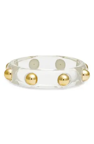 Nordstrom Studded Resin Bangle - Clear- Gold