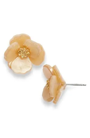 Nordstrom Floral Statement Stud Earrings Champagne- Gold