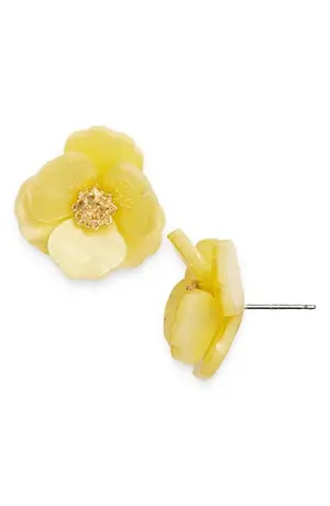 Nordstrom Floral Statement Stud Earrings - Yellow- Gold