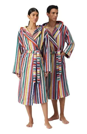 Missoni Riverbero Bathrobe In Cotton Terry With Zigzag Pattern - Multicoloured