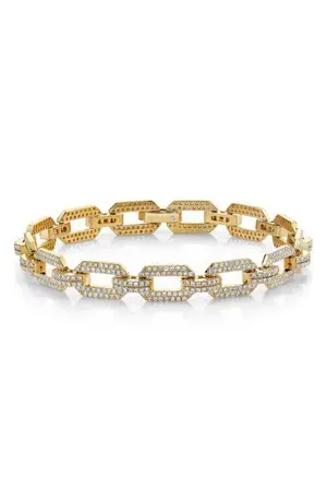 Shay Diamond Pavé Geo Link Bracelet - Yellow Gold