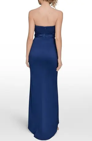 Donna Karan New York Asymmetric Strapless Gown - Sapphire