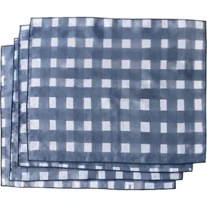 GOLDIE HOME Hatch Placemat Set Of 4 - Blue Cross