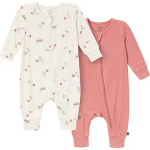 MODERN MOMENTS™ BY GERBER Footless Coveralls 2 Pack - Ivory Pasta Dinner