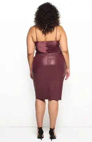 AS By DF Claude Stretch Leather Skirt - Decadent Wine