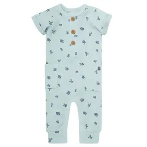 MODERN MOMENTS™ BY GERBER Short Sleeve Long Romper - Sky Blueberry