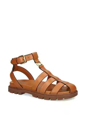Coach Leather Sandals - Brown